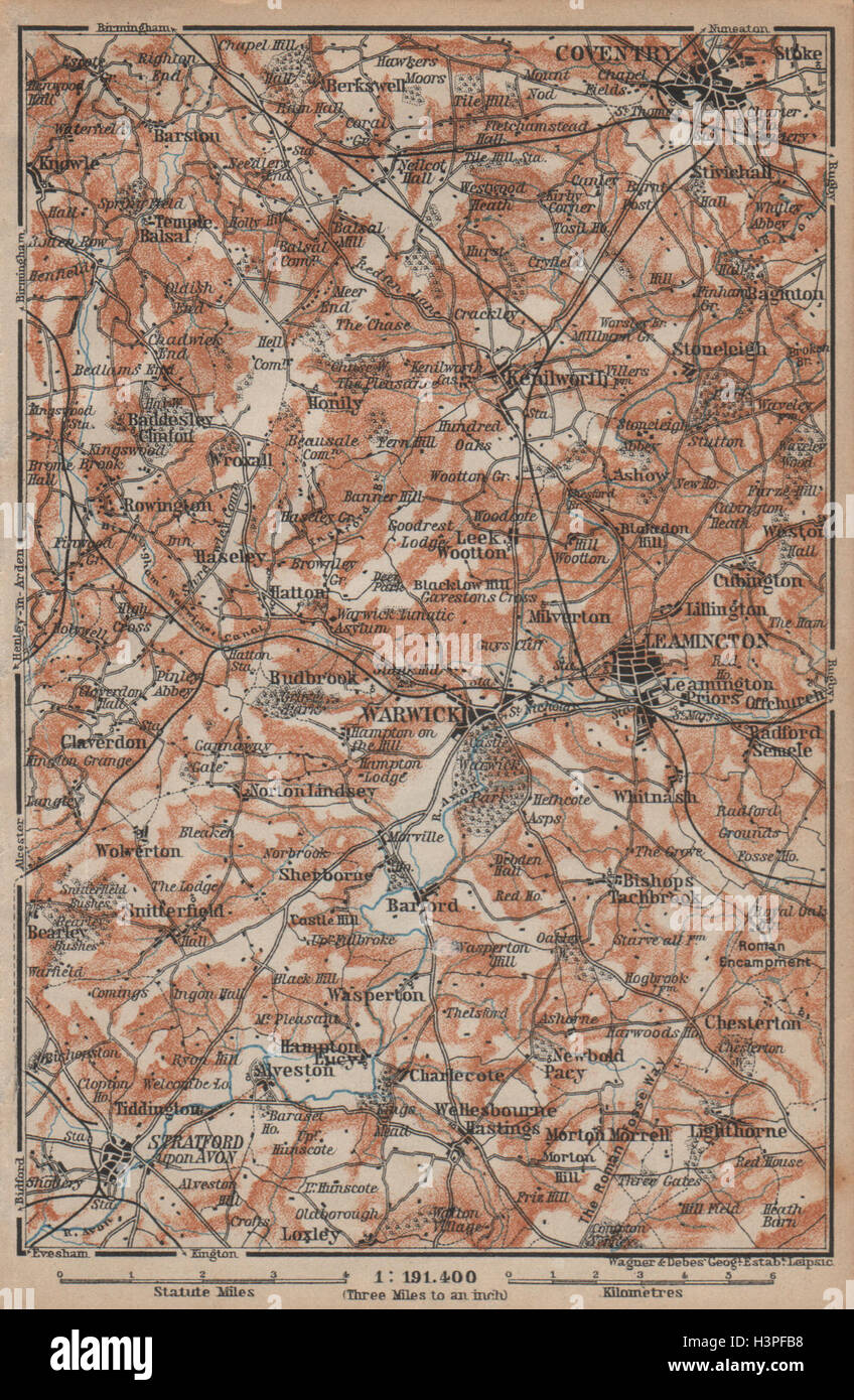 Map of warwick hi-res stock photography and images - Alamy
