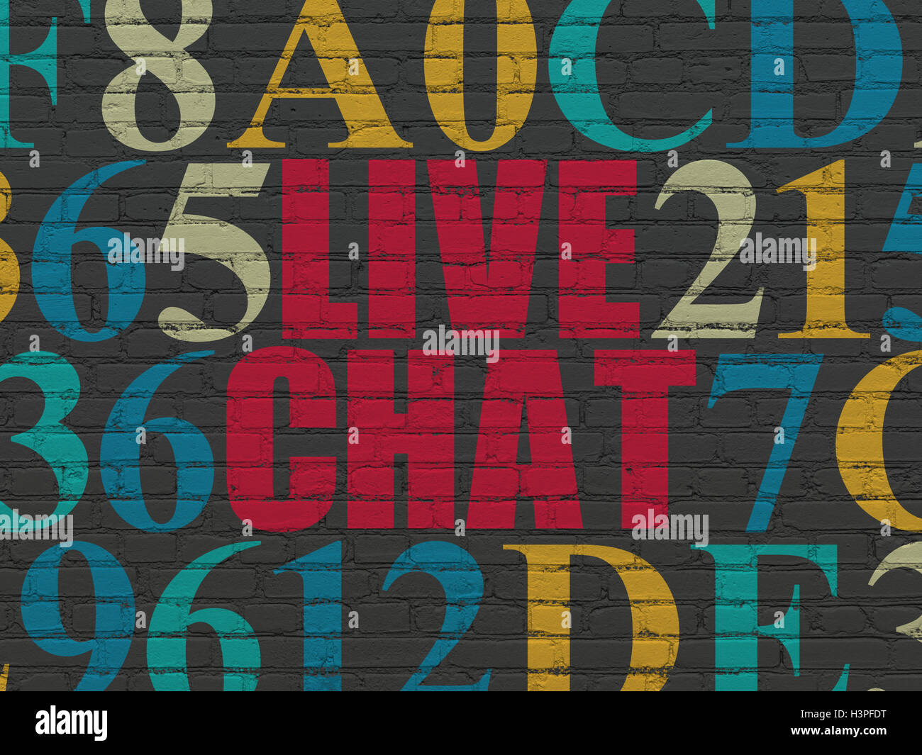 Web design concept: Live Chat on wall background Stock Photo - Alamy