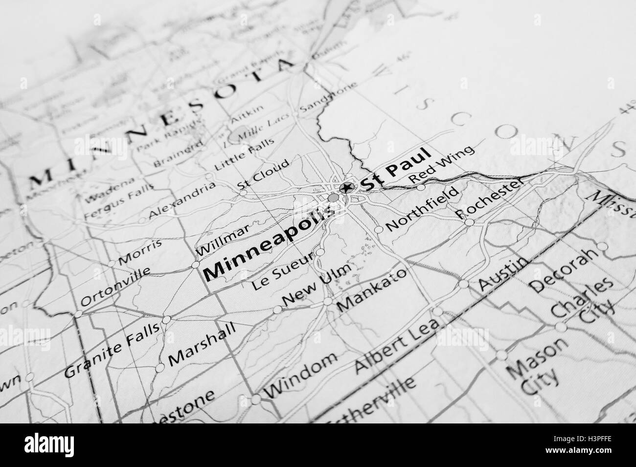 Minneapolis st paul map Black and White Stock Photos & Images - Alamy