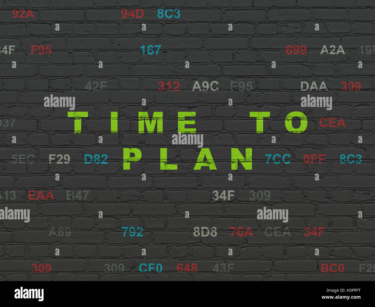 Time concept: Time to Plan on wall background Stock Photo - Alamy