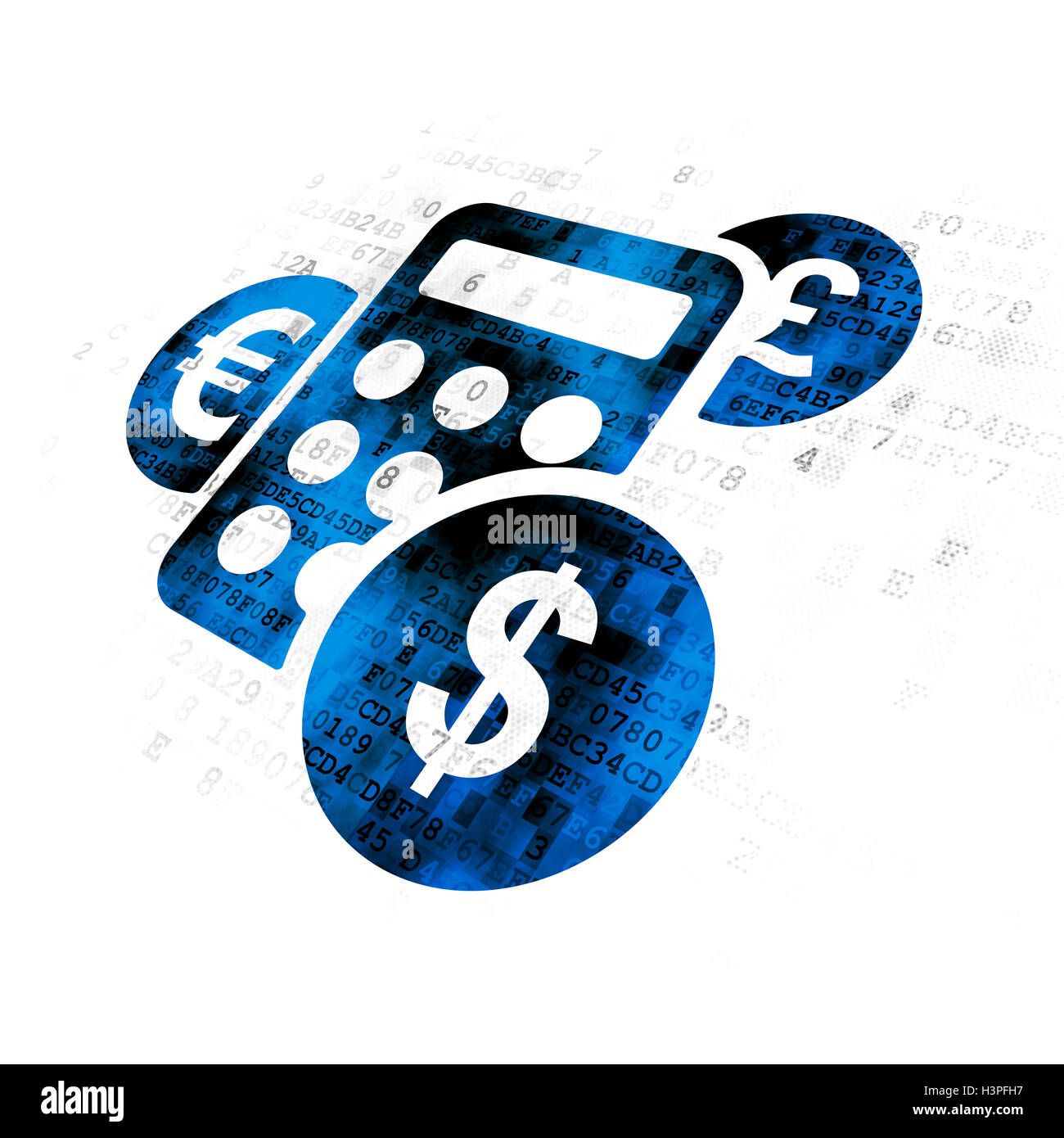 Advertising concept: Calculator on Digital background Stock Photo - Alamy