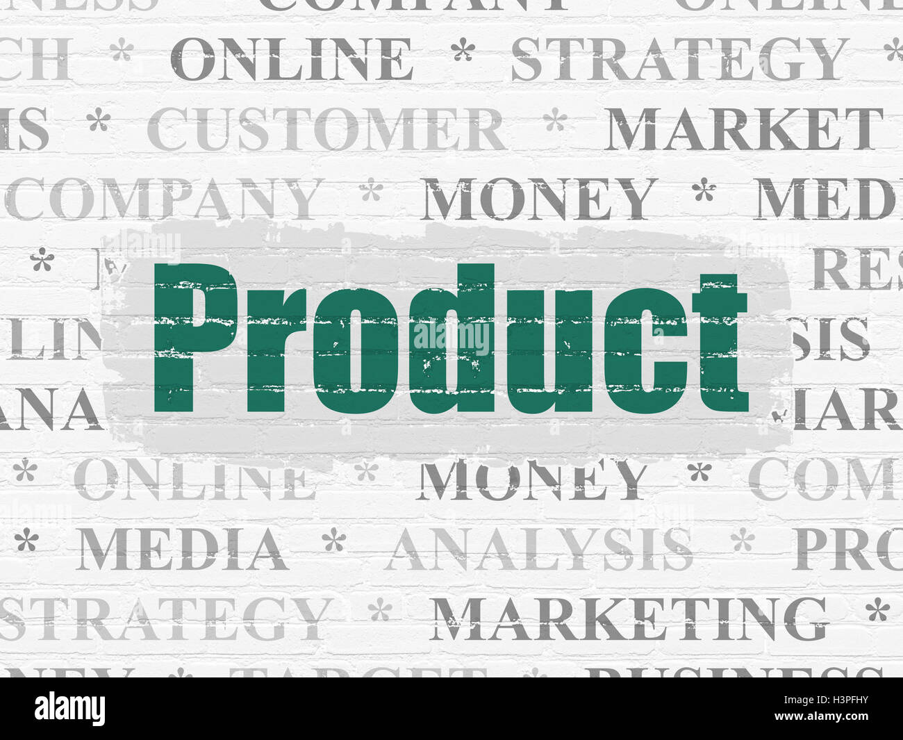 Marketing concept: Product on wall background Stock Photo - Alamy