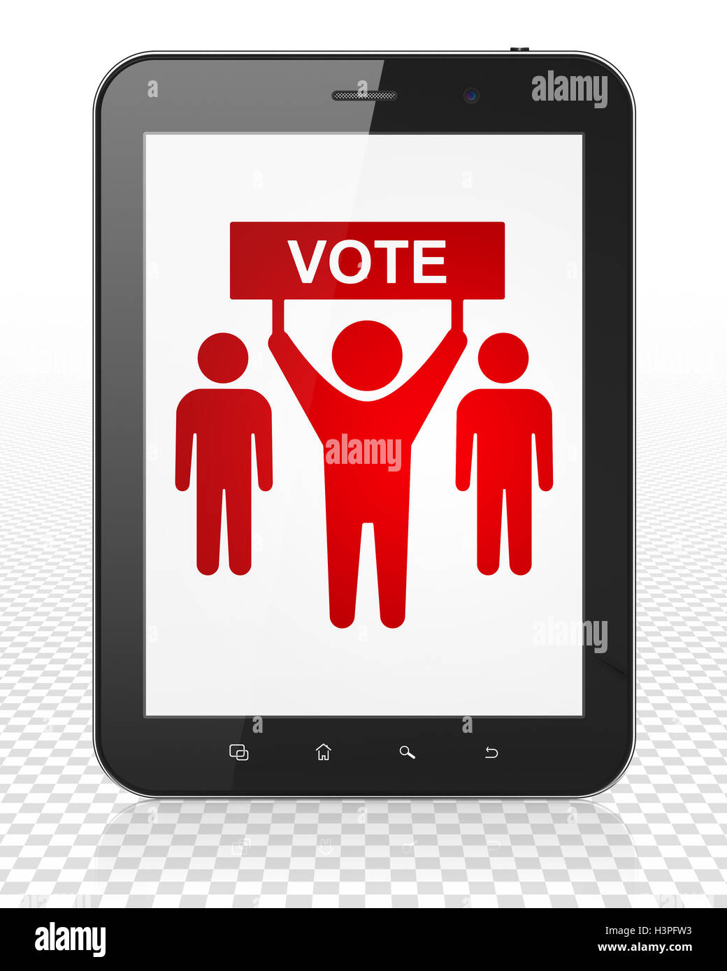 Politics concept: Tablet Pc Computer with Election Campaign on display ...