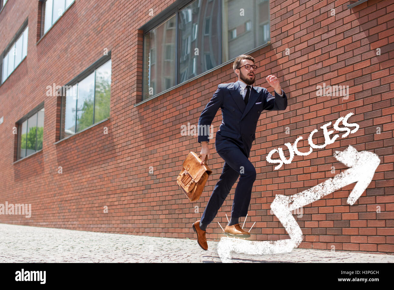 young businessman running in a city street Stock Photo - Alamy