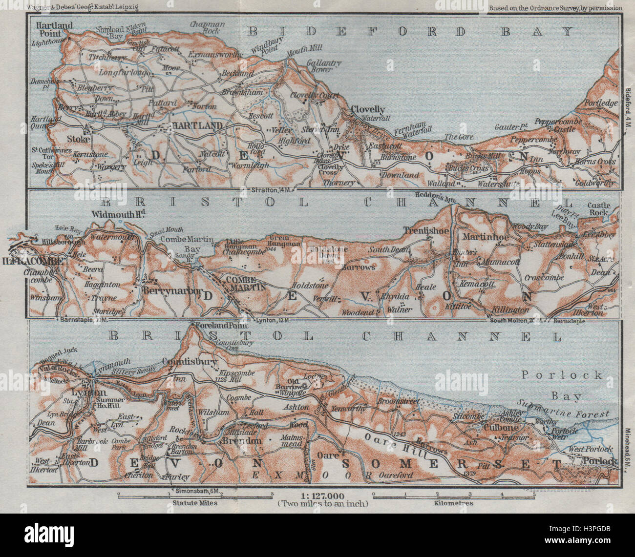 Map of ilfracombe hi-res stock photography and images - Alamy