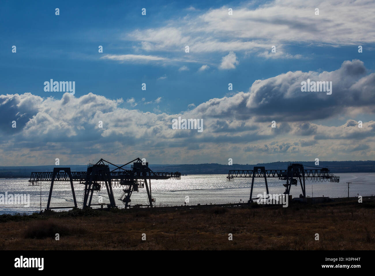 Looking towards Kent Across the Thames with Unloading Facility at ...