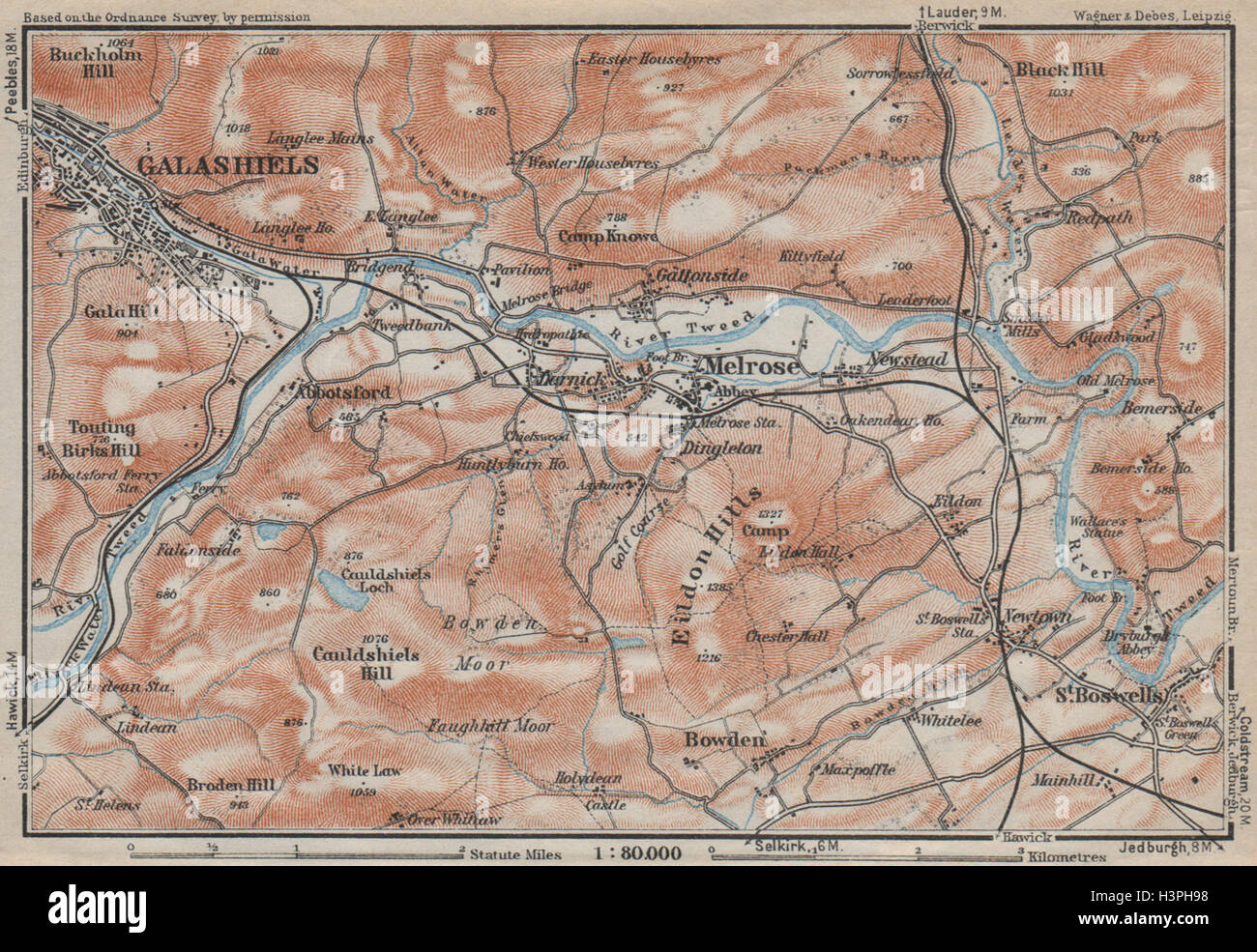 Galashiels map hi-res stock photography and images - Alamy