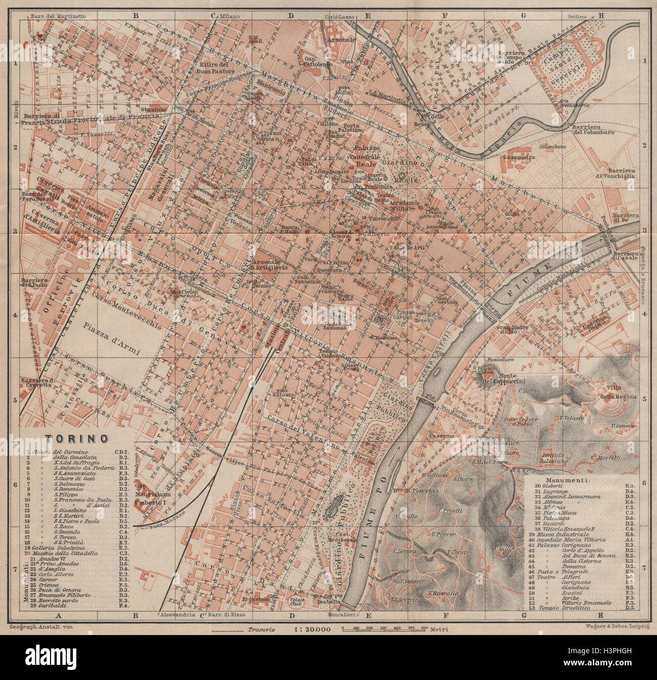 TORINO TURIN antique town city plan piano urbanistico. Italy mappa 1903 ...