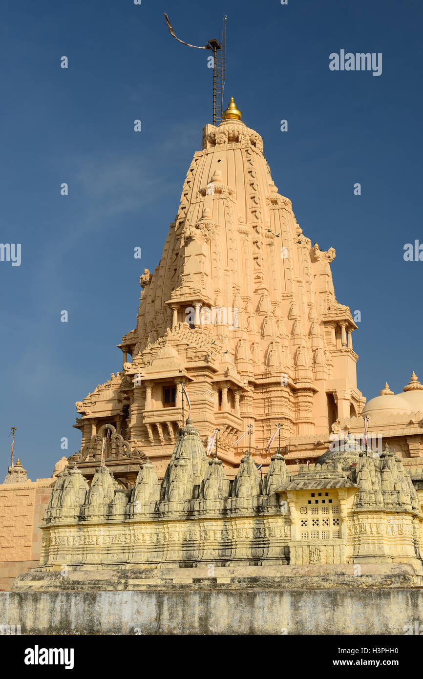 Jain temples on the holy Palitana top in the Gujarat state in India ...