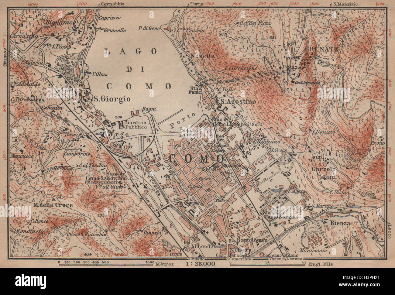 Vintage map of como italy hi-res stock photography and images - Alamy
