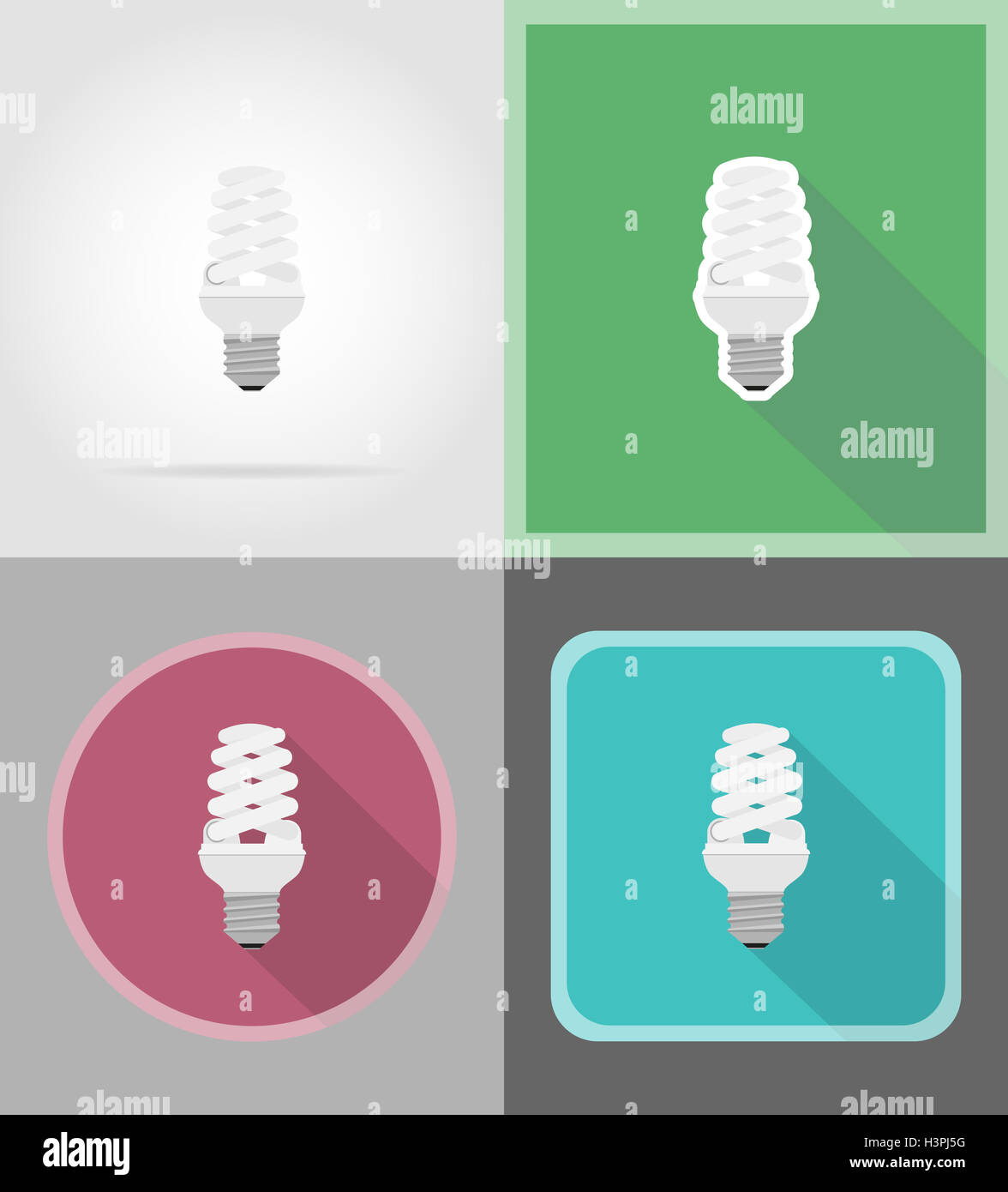 light bulb flat icons illustration isolated on background Stock Photo - Alamy
