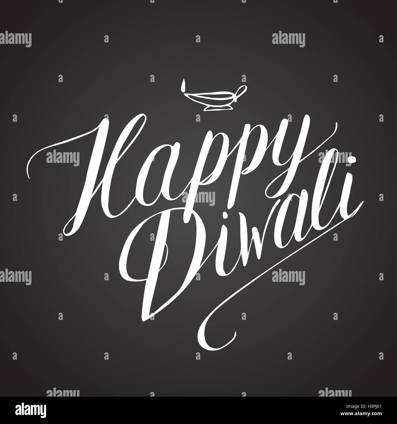 diwali calligraphy. indian light festival chalk on board handwriting ...