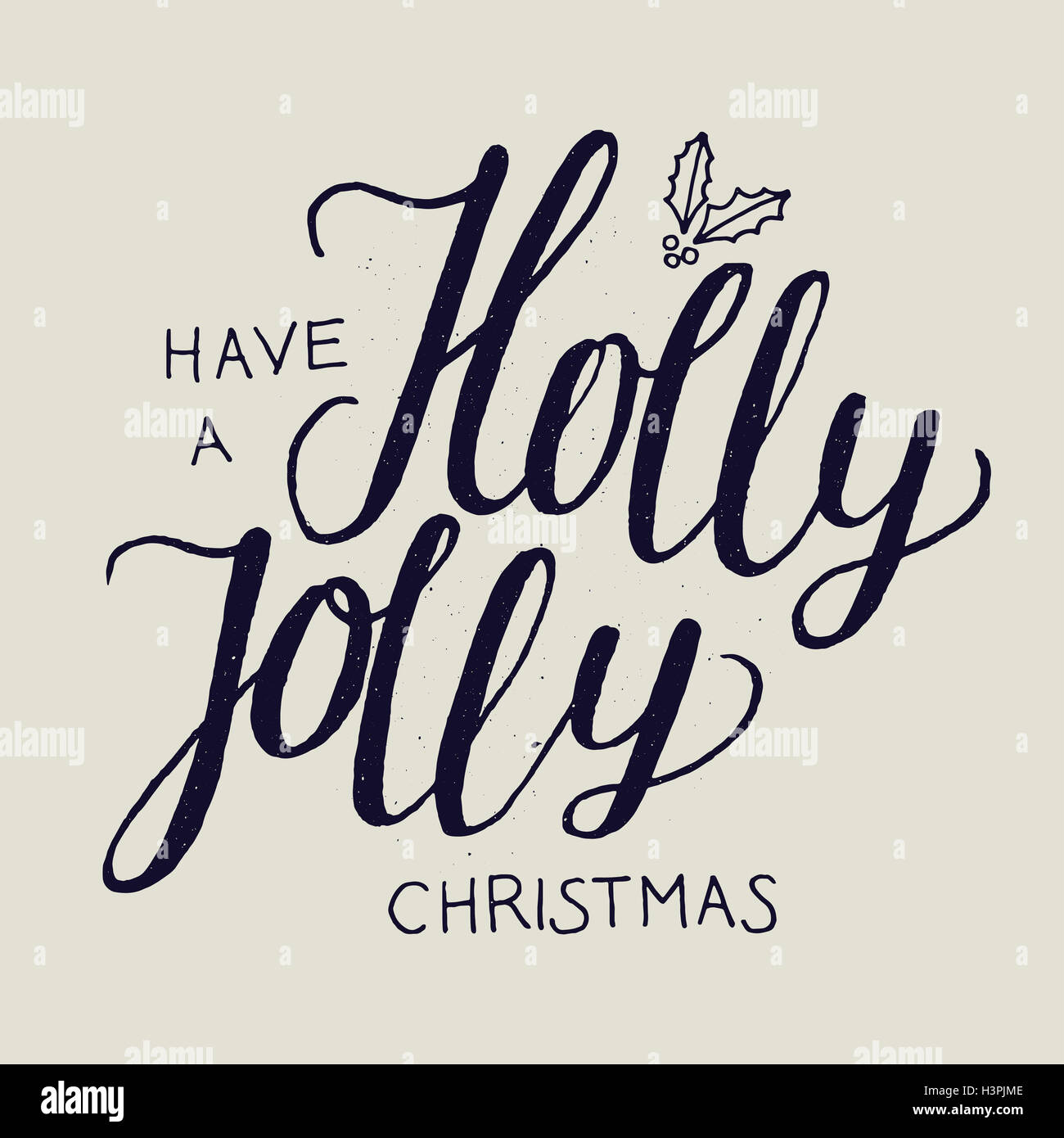 Holly jolly calligraphy lettering hi-res stock photography and images ...