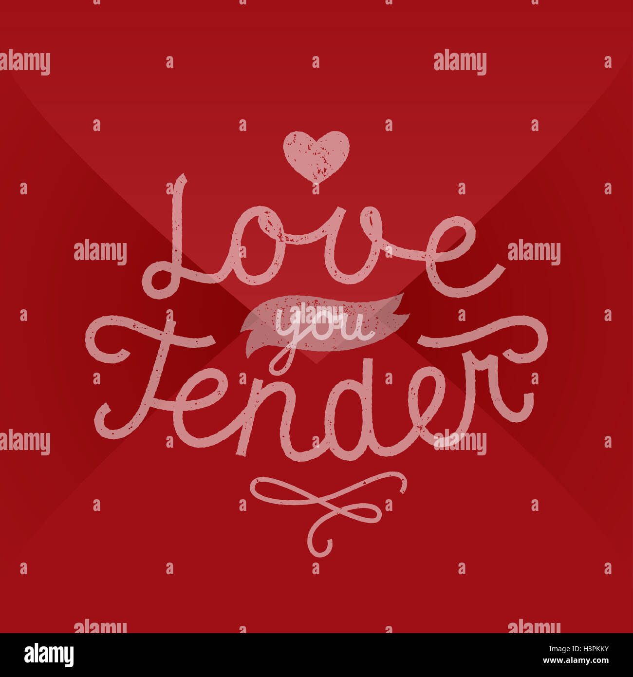 love you tender message lettering on envelope Stock Photo - Alamy
