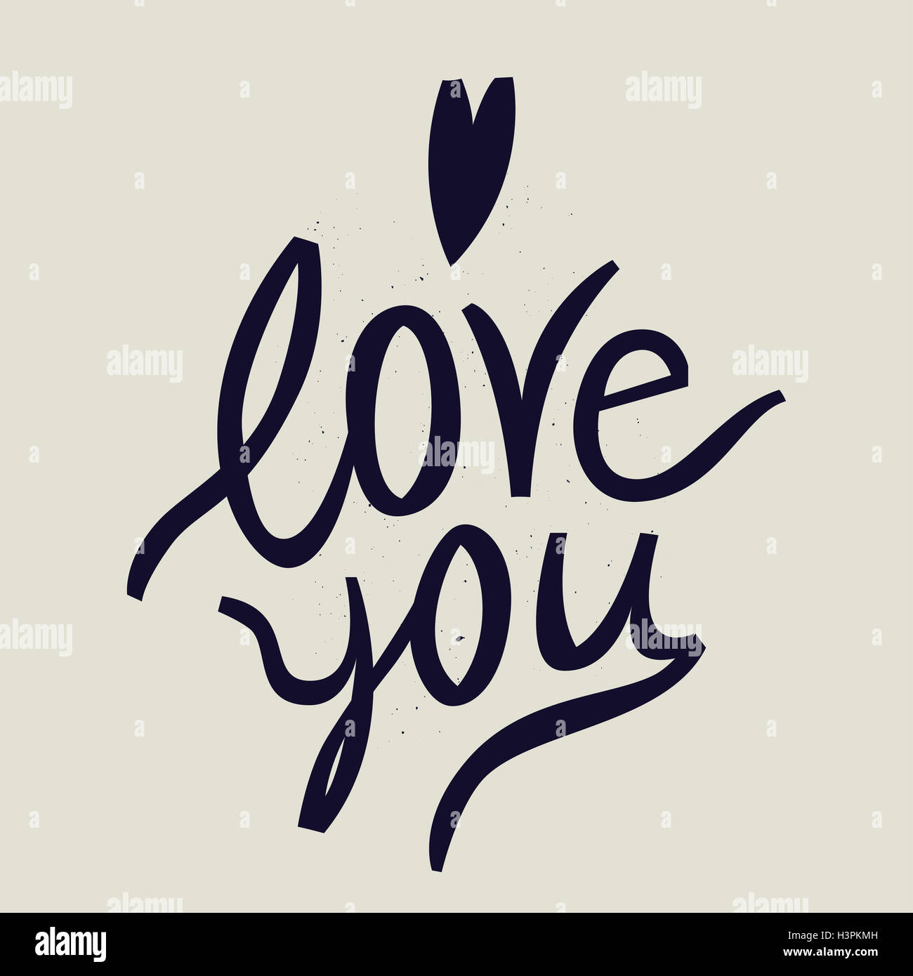 love you sign. cute calligraphy Stock Photo - Alamy