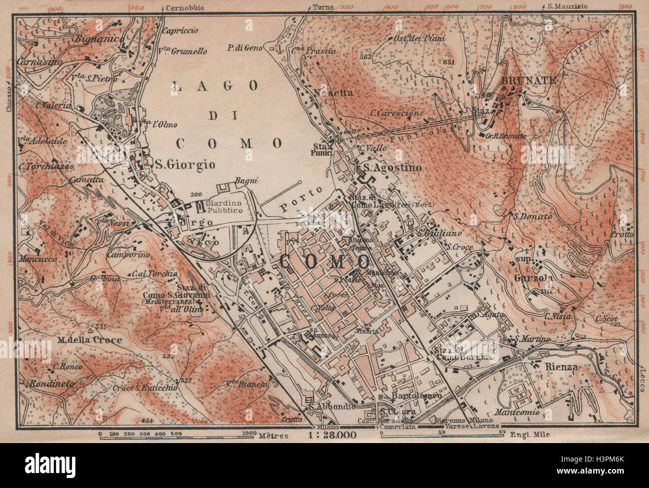 Vintage map of como italy hi-res stock photography and images - Alamy