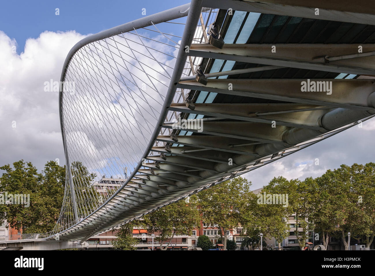 Modern Bridge designed by Santiago Calatrava in the city of Bilbao ...