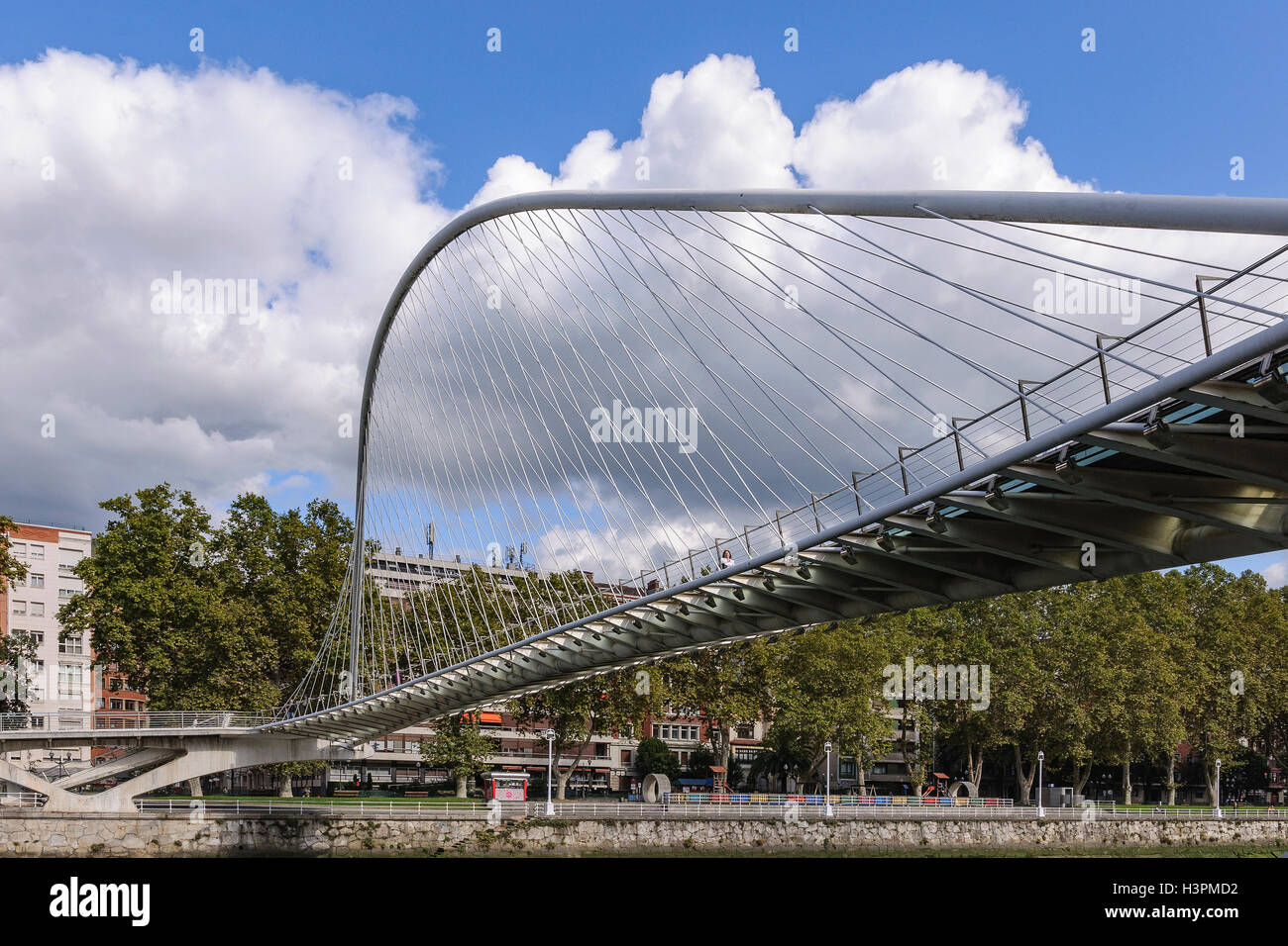 Modern Bridge designed by Santiago Calatrava in the city of Bilbao ...
