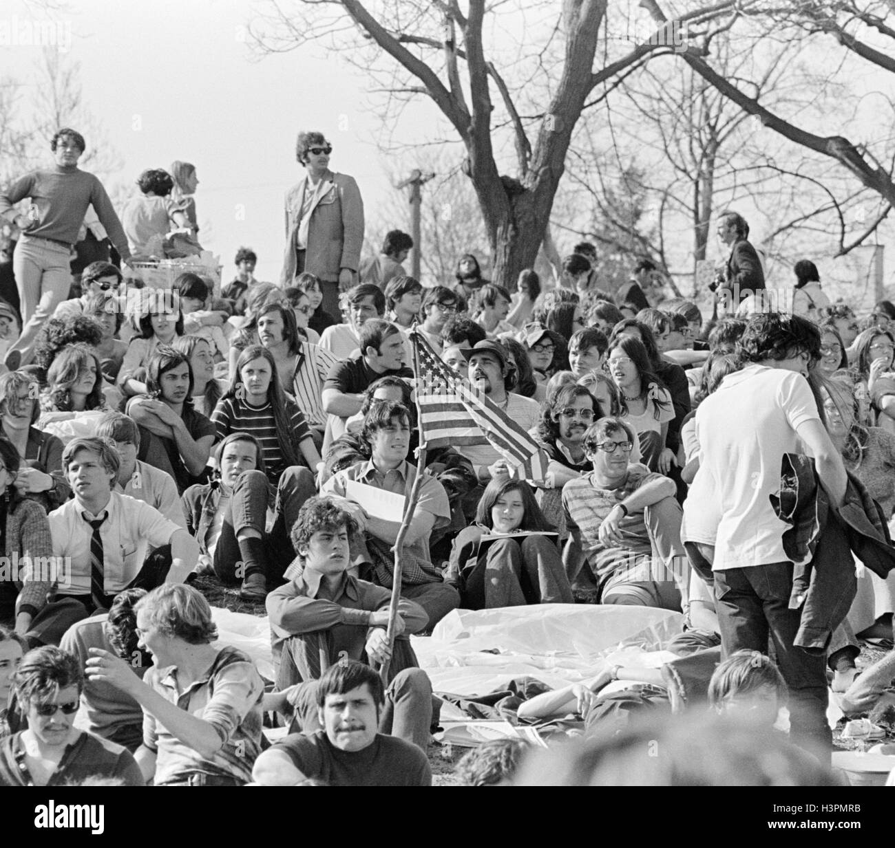1970s APRIL 22 1970 CROWD ATTENDING THE FIRST EARTH DAY CELEBRATION ...