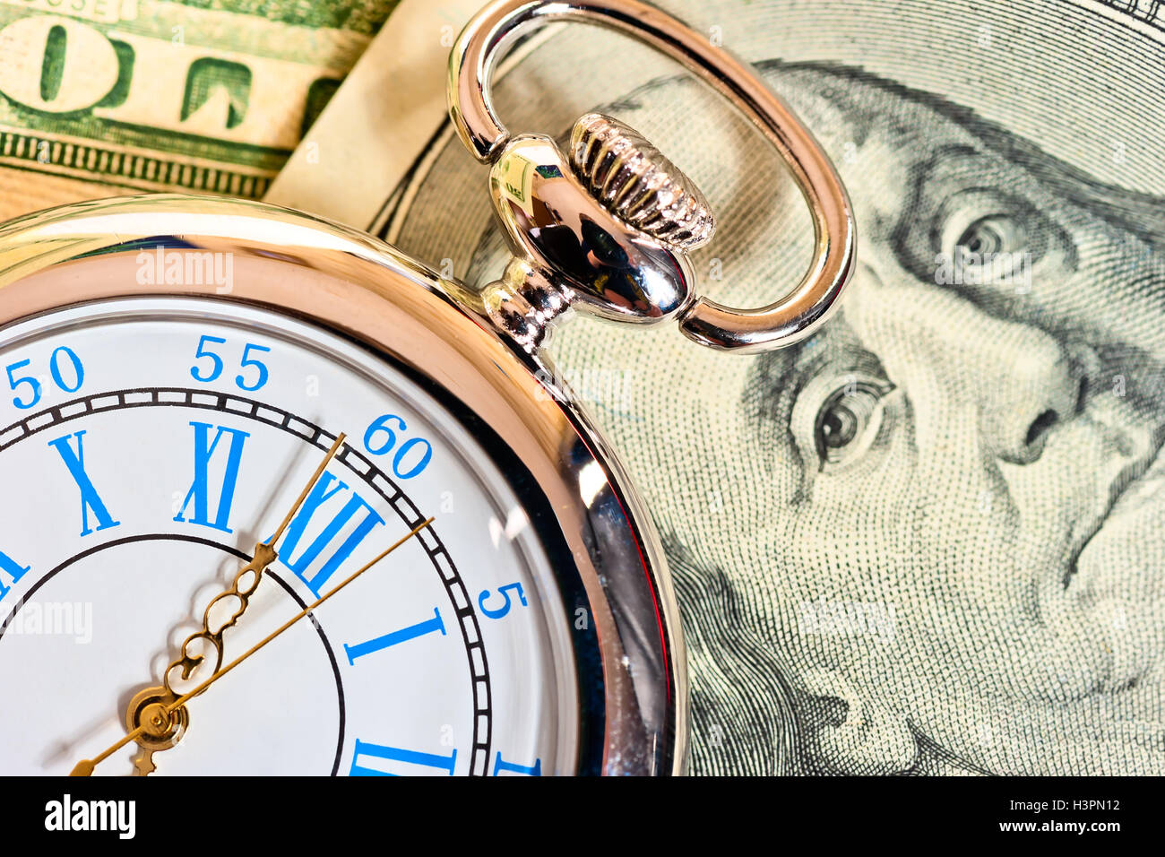 antique pocket watch on the dollar Stock Photo - Alamy