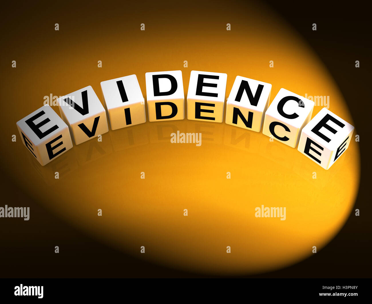Evidence Dice Represent Evidential Substantiation and Proof Stock Photo ...