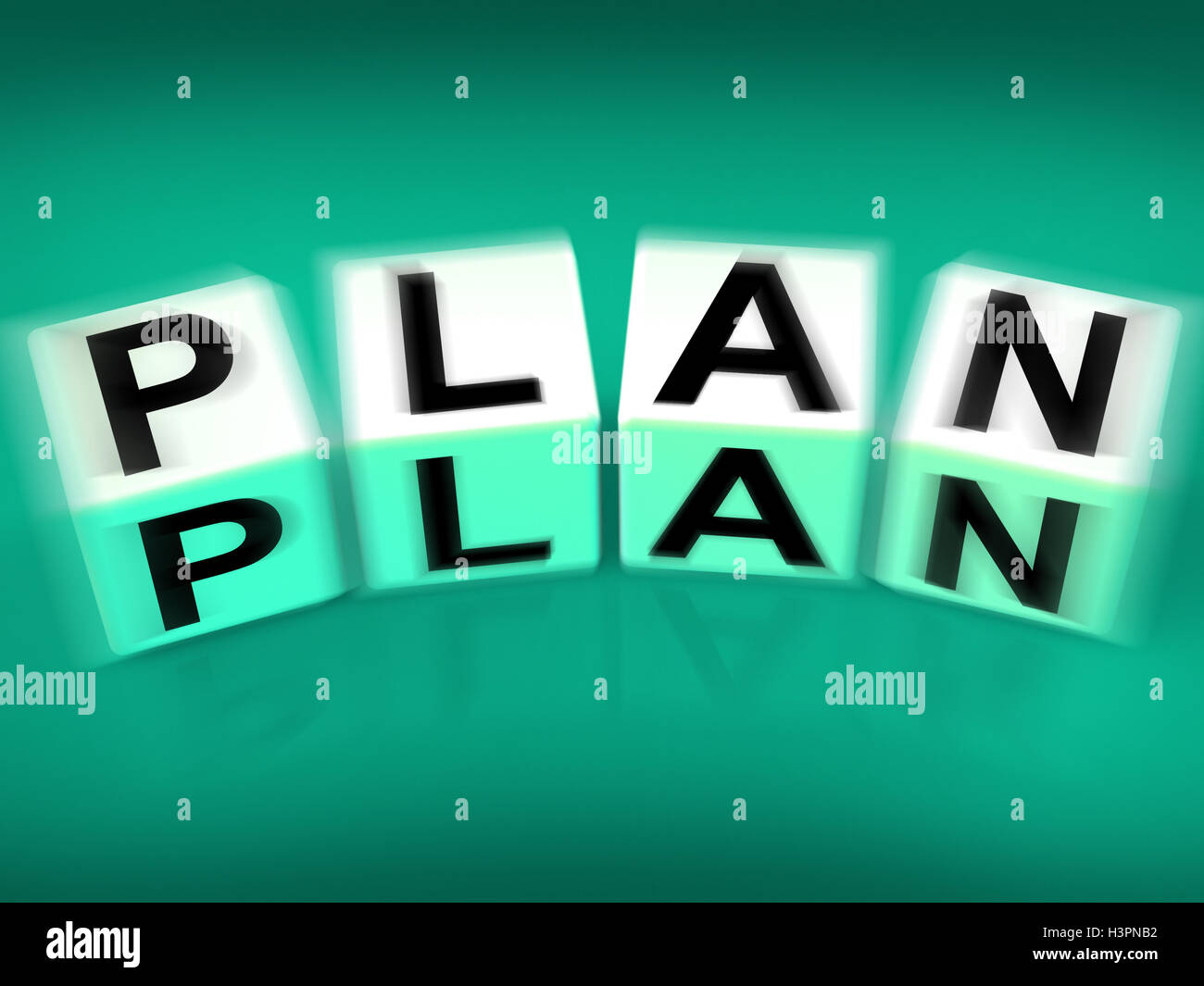 Plan Blocks Displays Targets Strategies and Plans Stock Photo - Alamy