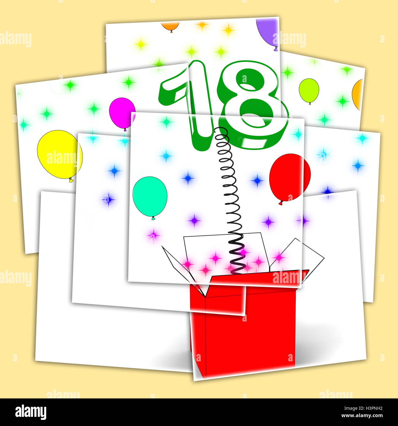 Number Eighteen Surprise Box Displays Party Decorations And Spar Stock ...