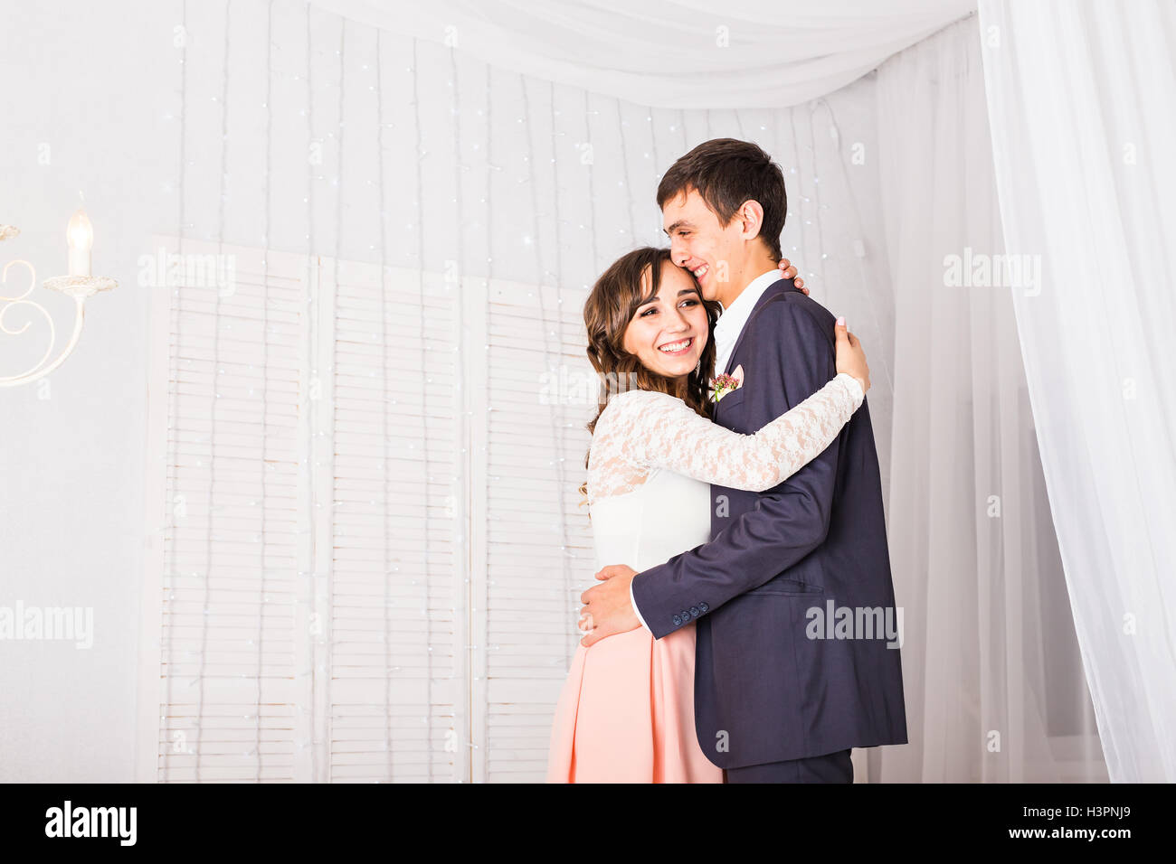 Love concept - Romantic couple hugging Stock Photo - Alamy