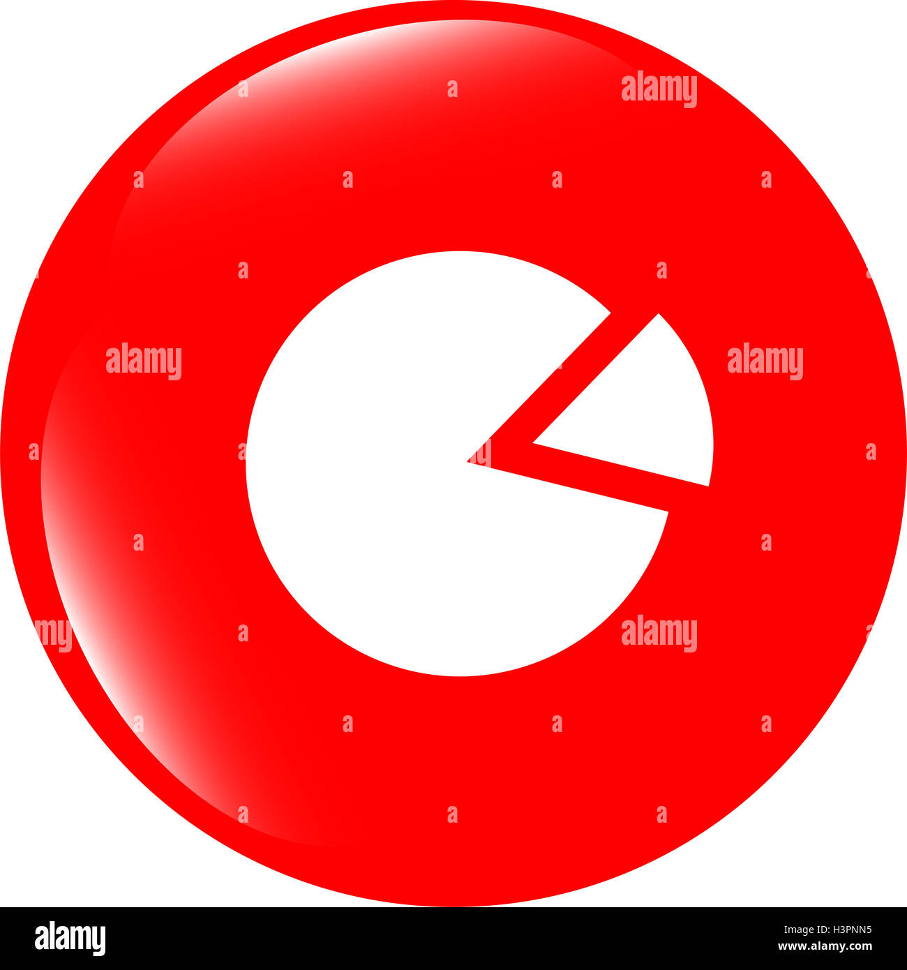 Graph Icon on Round Button isolated on white Stock Photo - Alamy