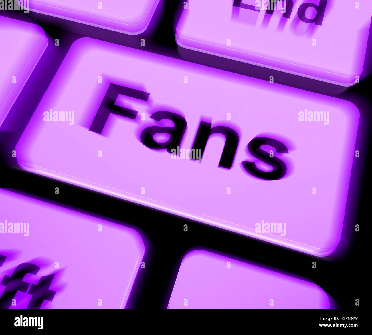 Fans Keyboard Shows Follower Or Internet Fan Stock Photo - Alamy