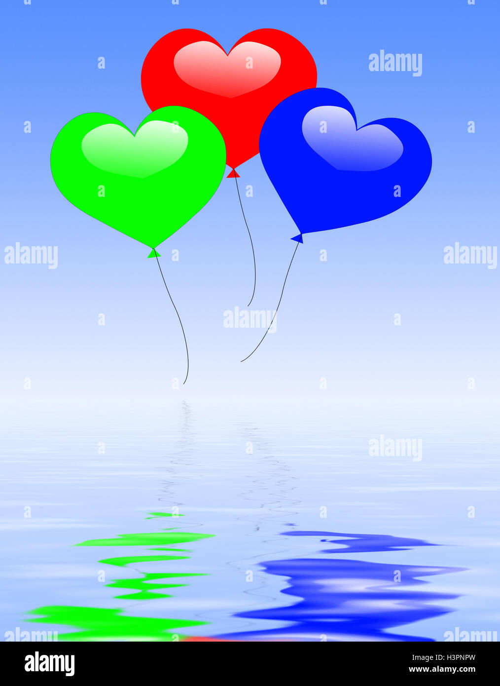 Colourful Heart Balloons Displays Wedding Feast Or Engagement Pa Stock ...