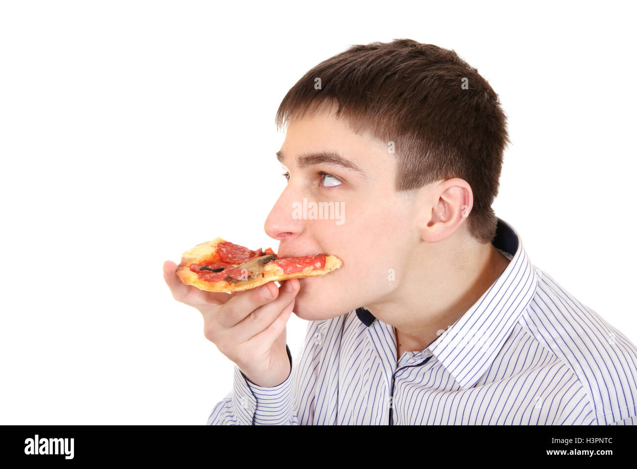 One person teen eating pizza hi-res stock photography and images - Alamy