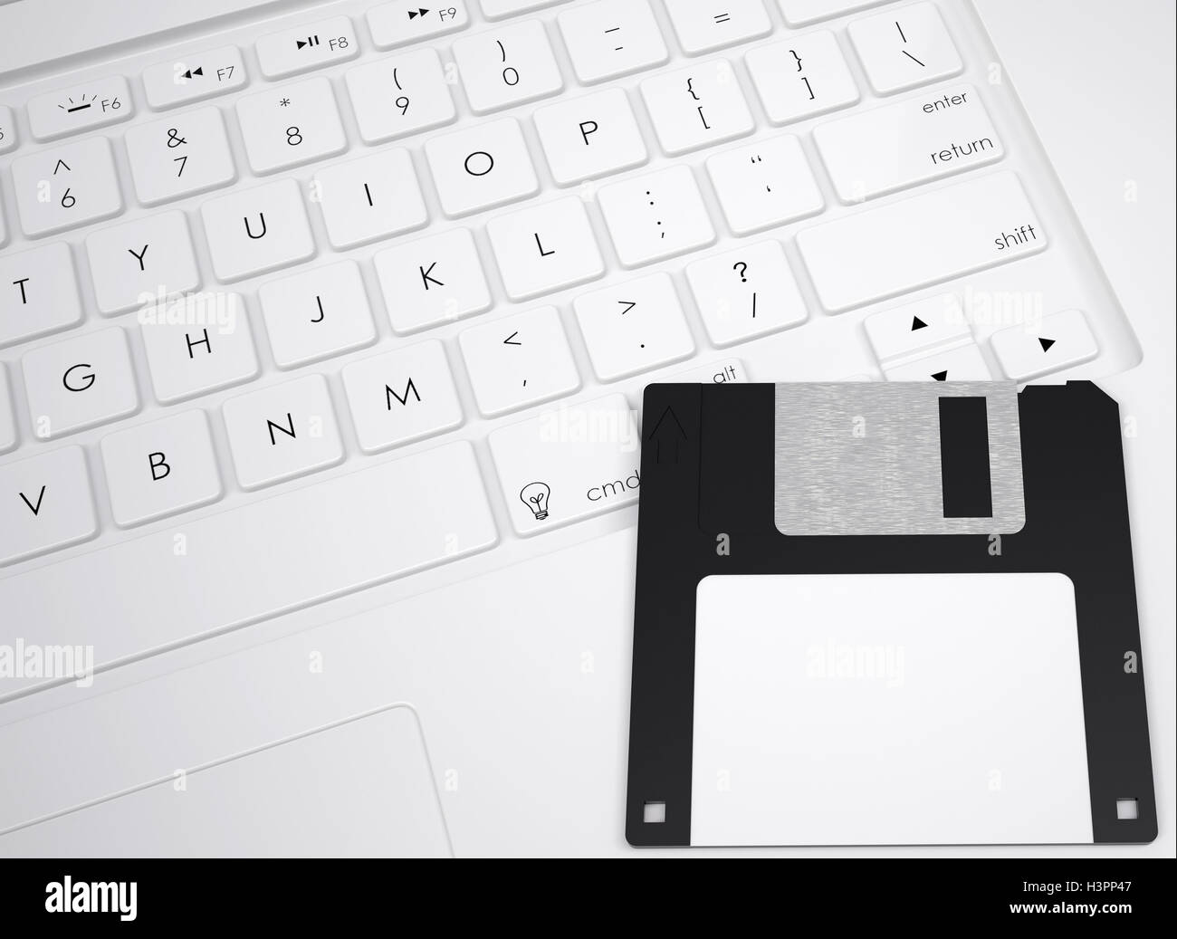 Floppy disk on the keyboard Stock Photo - Alamy