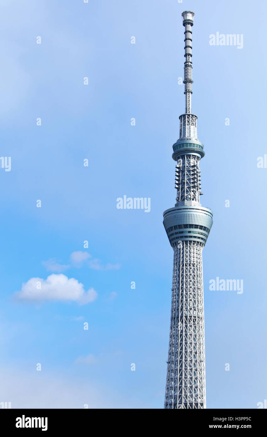 Tokyo sky tree against clear blue sky Stock Photo - Alamy