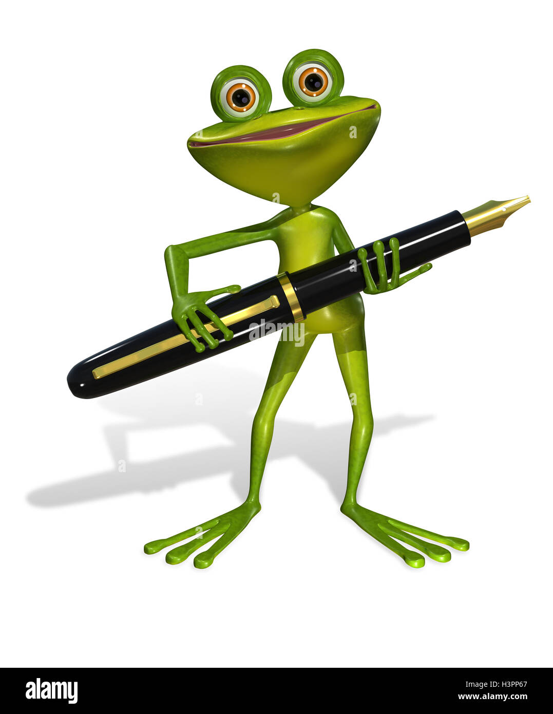 frog with a pen Stock Photo - Alamy