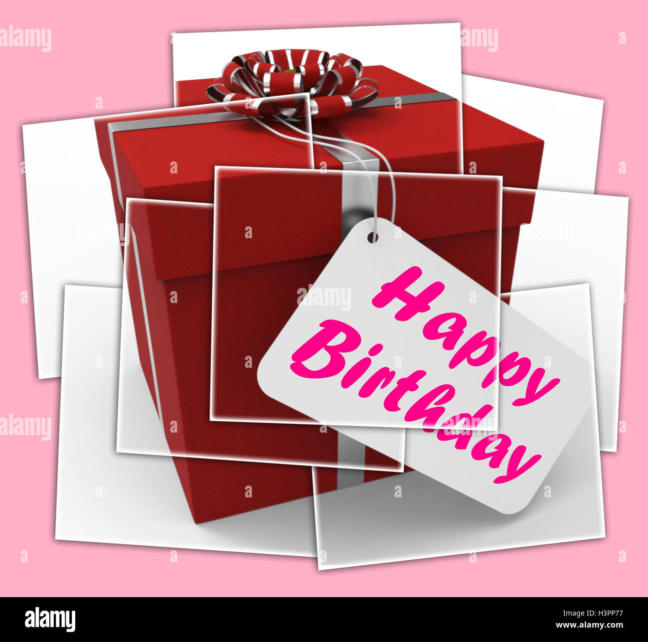 Happy Birthday Gift Displays Celebrating Age And Years Stock Photo - Alamy