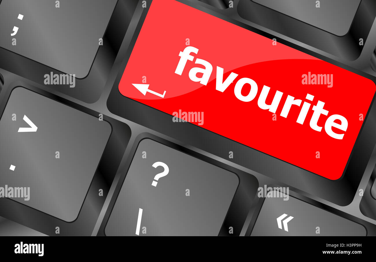 favourite button on computer pc keyboard key Stock Photo - Alamy