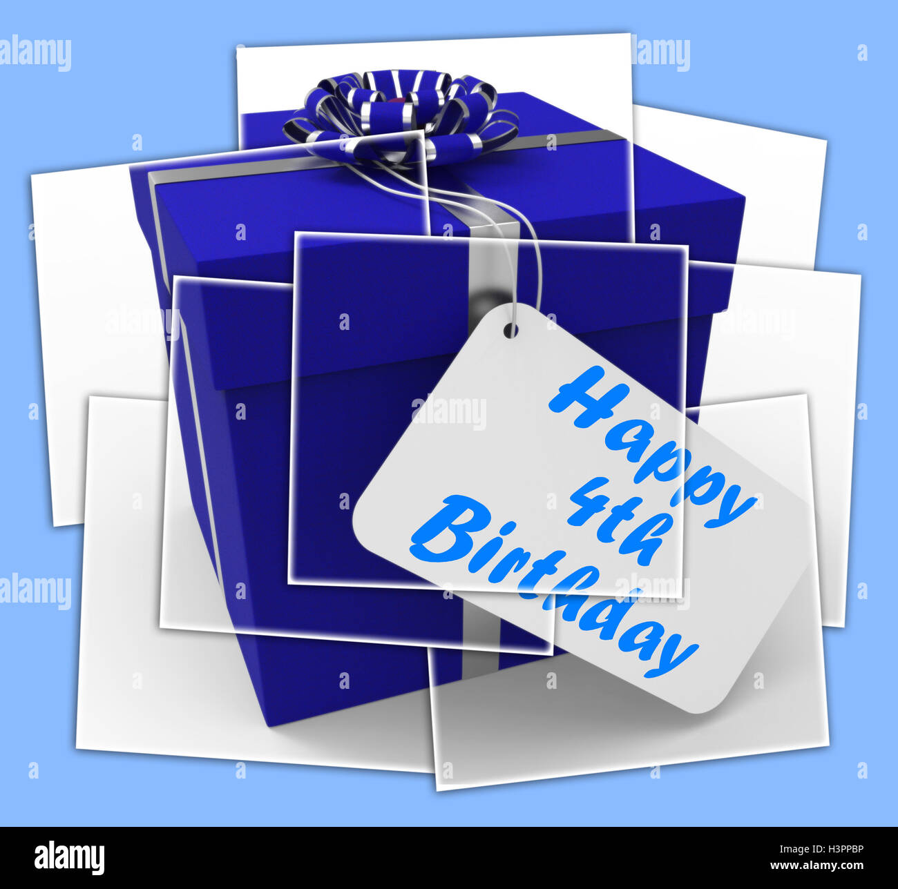 Happy 4th Birthday Gift Displays Congratulations On Four Years Stock ...
