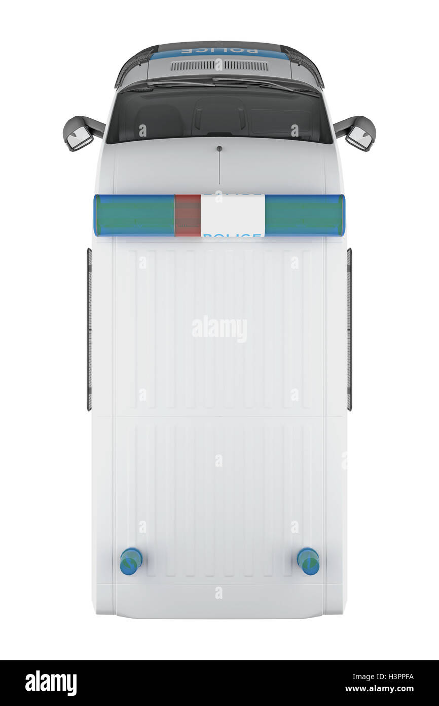 Police car top view isolated on white. 3D rendering Stock Photo - Alamy