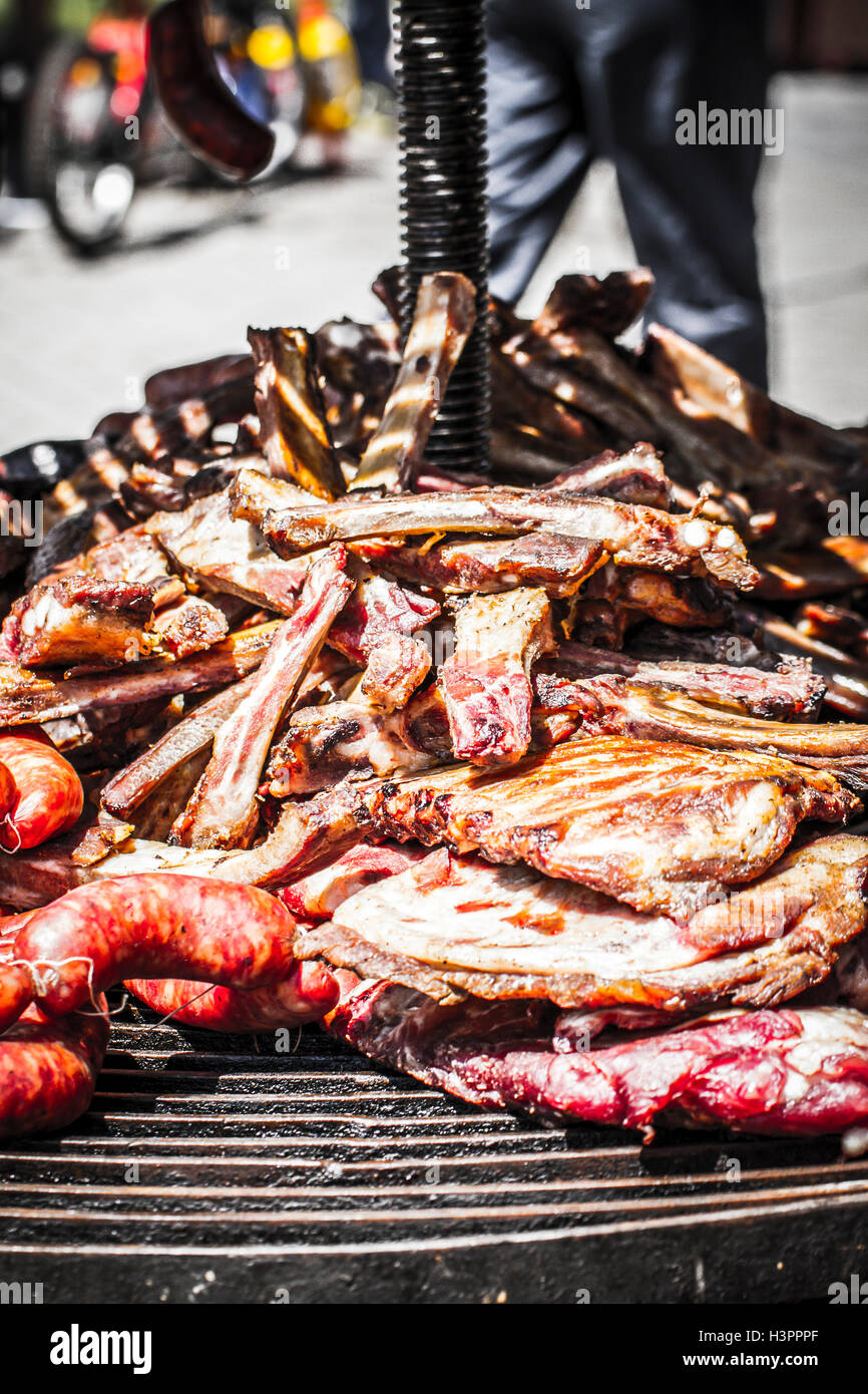 artisan food stalls, cheese, meat, stuffed into a medieval fair Stock ...