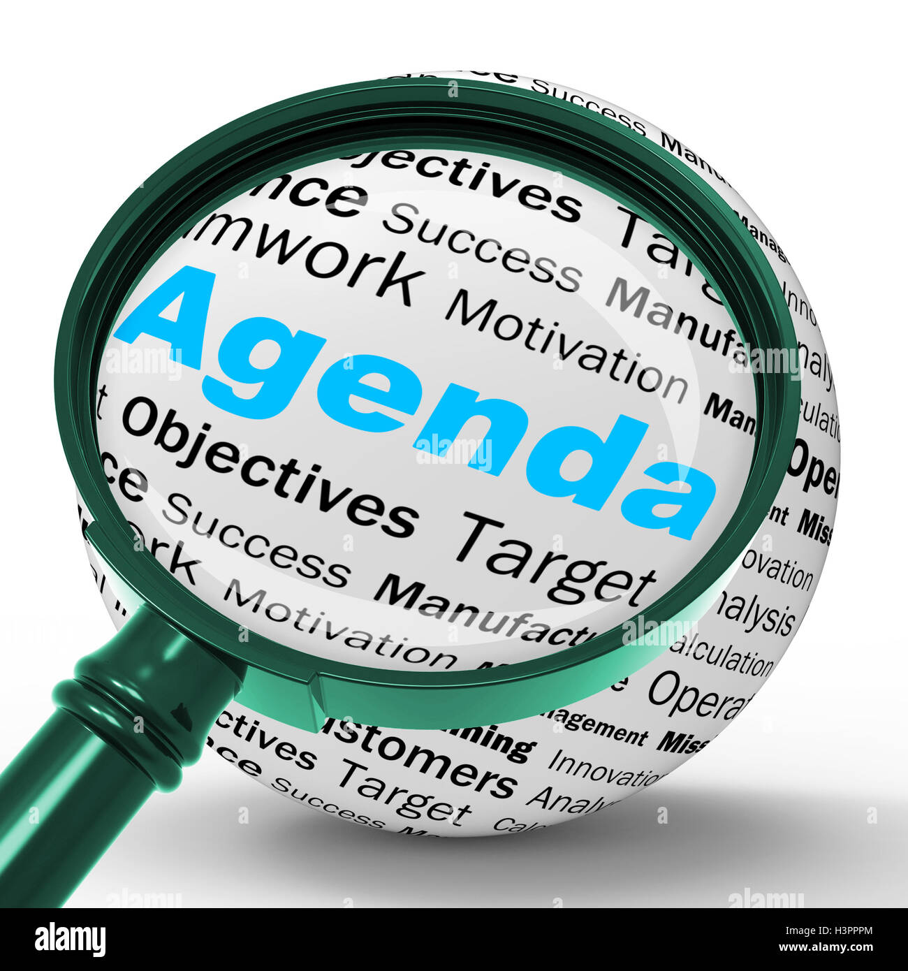 Agenda Magnifier Definition Means Schedule Planner Or Reminder Stock ...