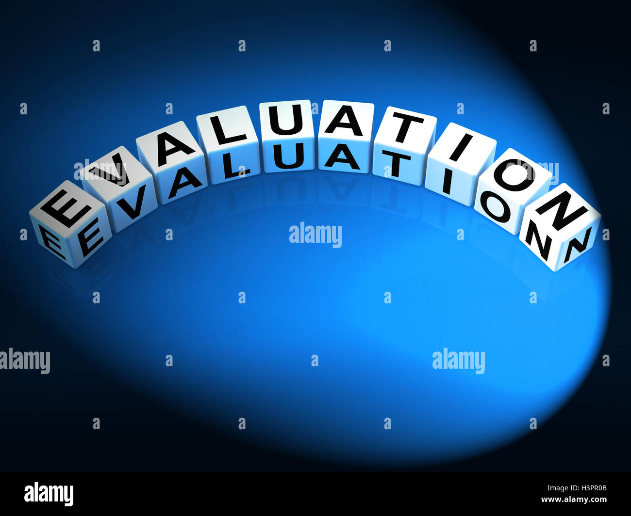 Evaluation Letters Show Judgement Assessment And Review Stock Photo - Alamy