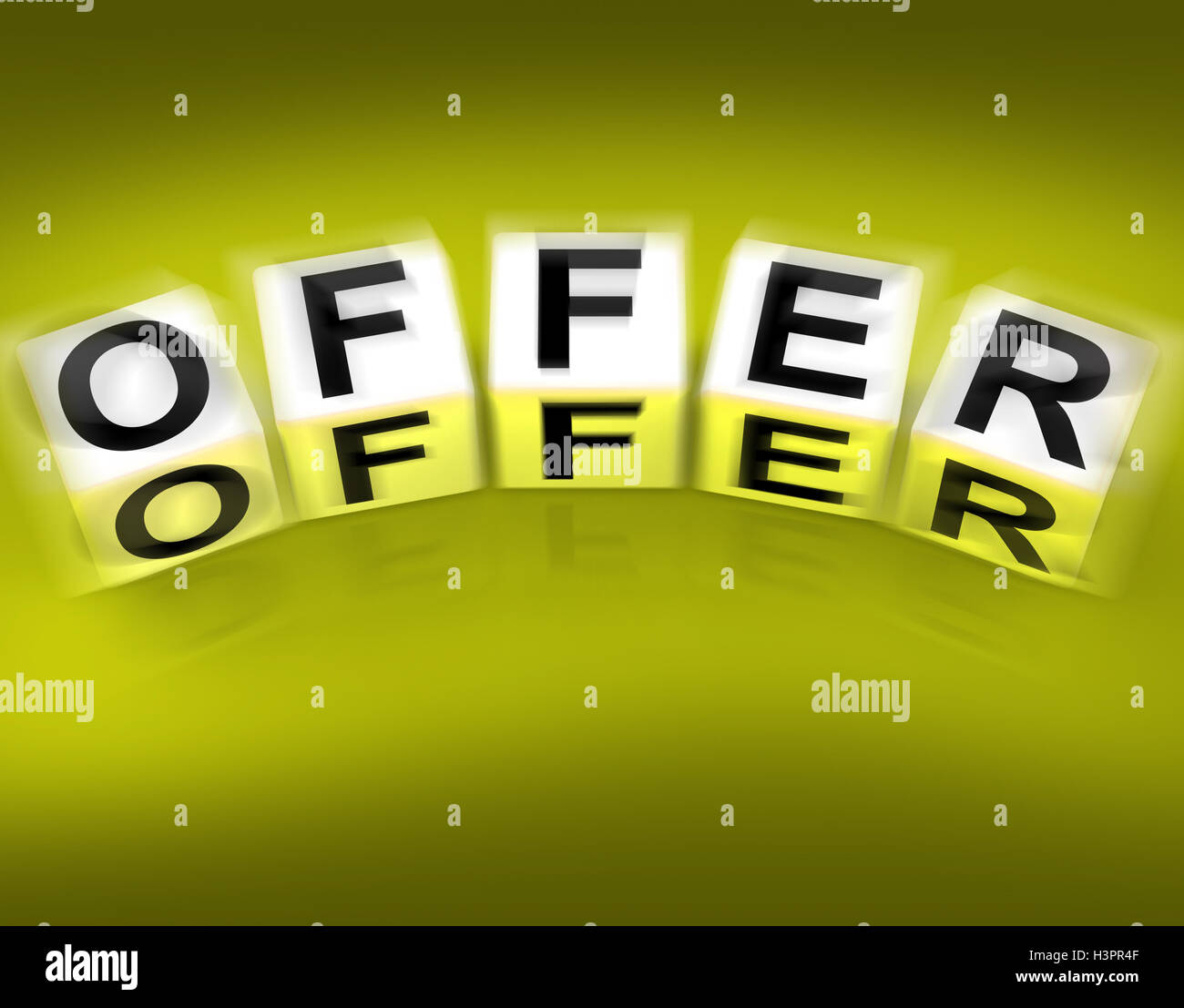 Offer Blocks Displays Promote Propose and Submit Stock Photo - Alamy