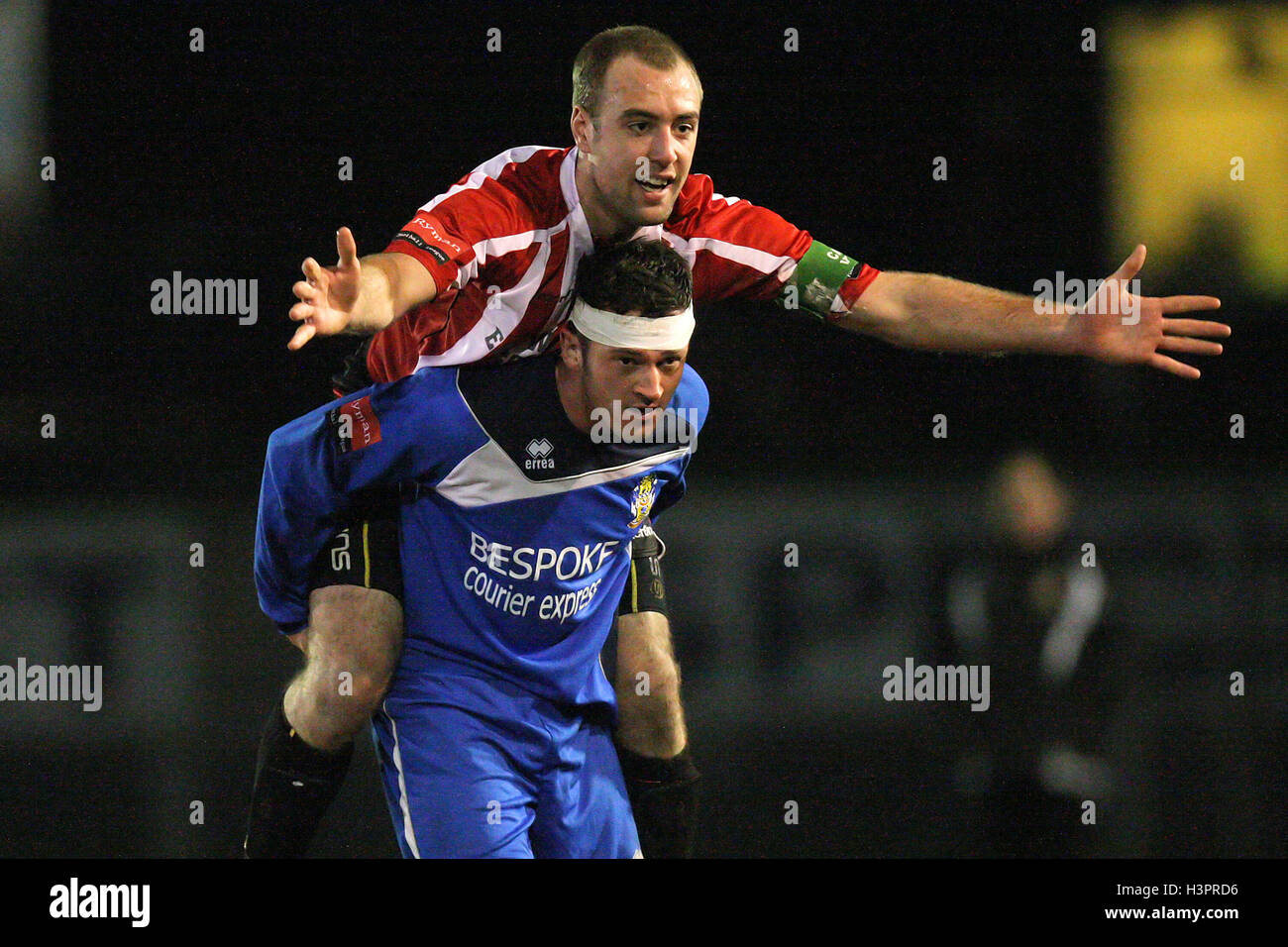 Elliot Styles of Hornchurch takes a ride on the back of Ryan Salmon of ...
