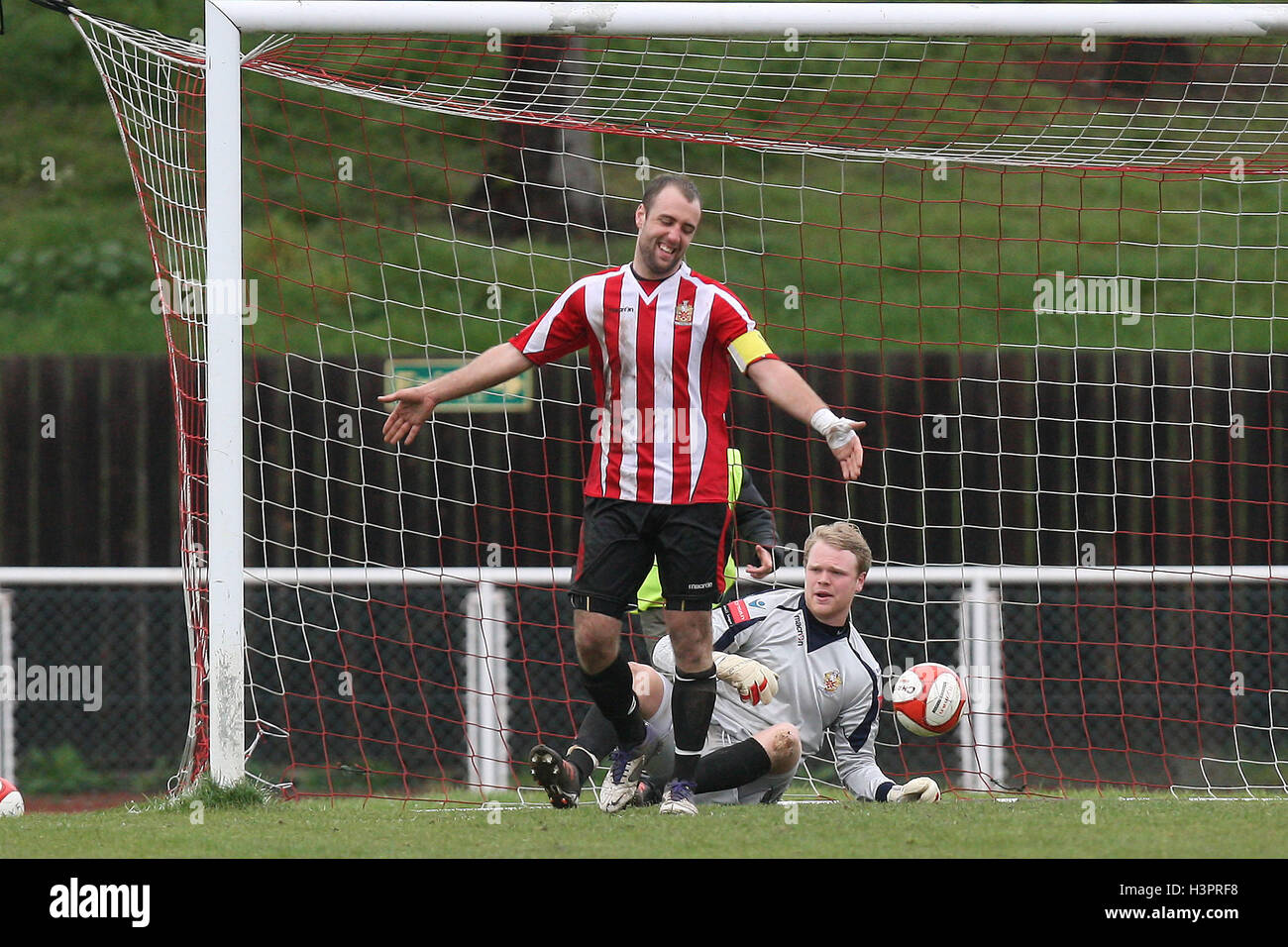 Hornchurch captain Elliot Styles reacts after Billericay are denied a ...