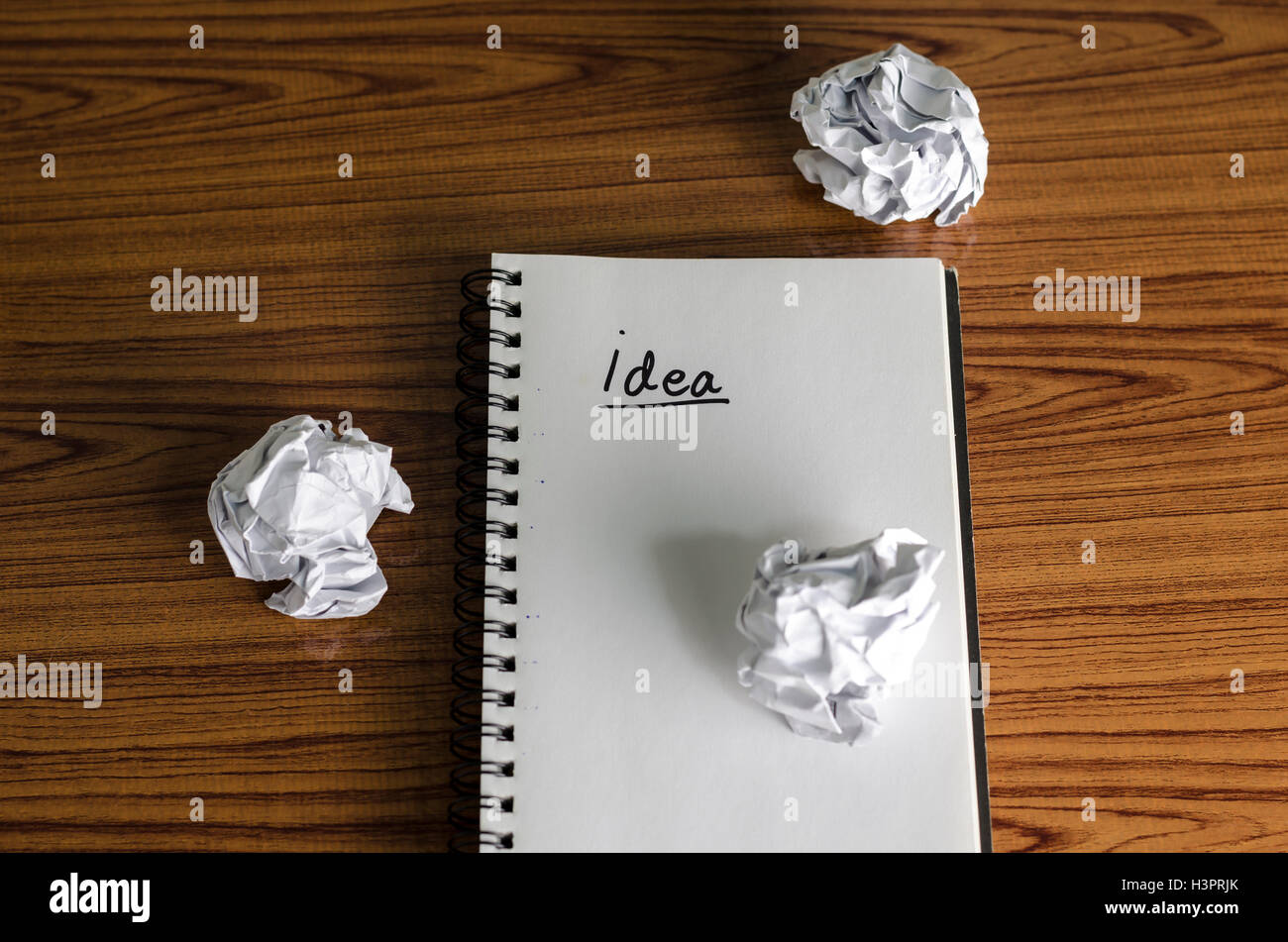 notebook with crumpled paper Stock Photo - Alamy