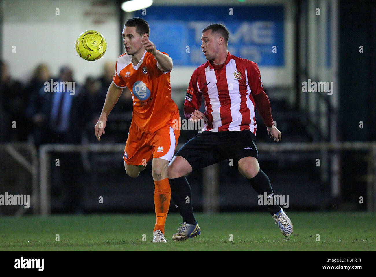 Dan Sparkes of Braintree shields the ball from Billy Coyne of ...