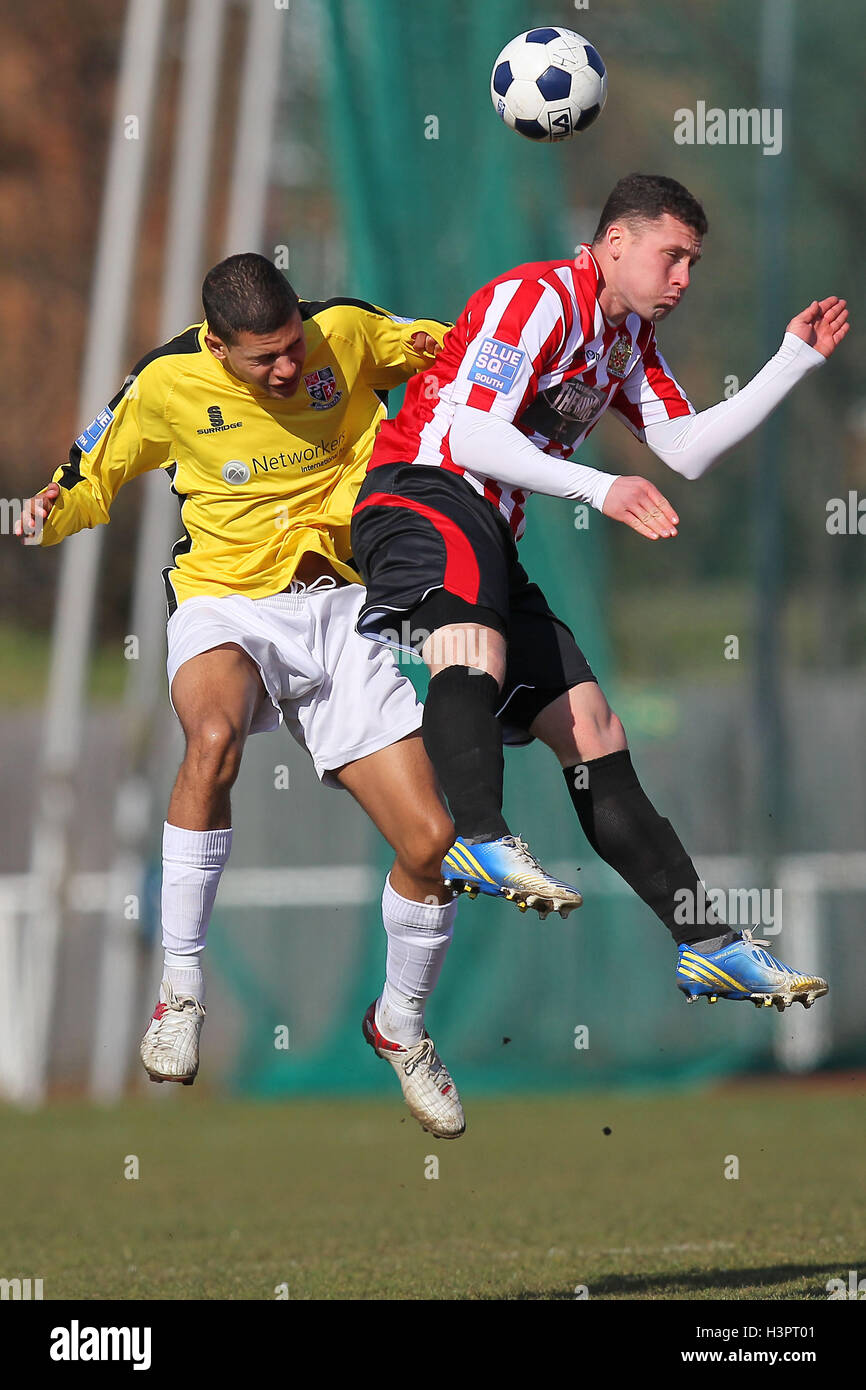 Billy Coyne of Hornchurch and Aaron Rhule of Bromley - AFC Hornchurch ...