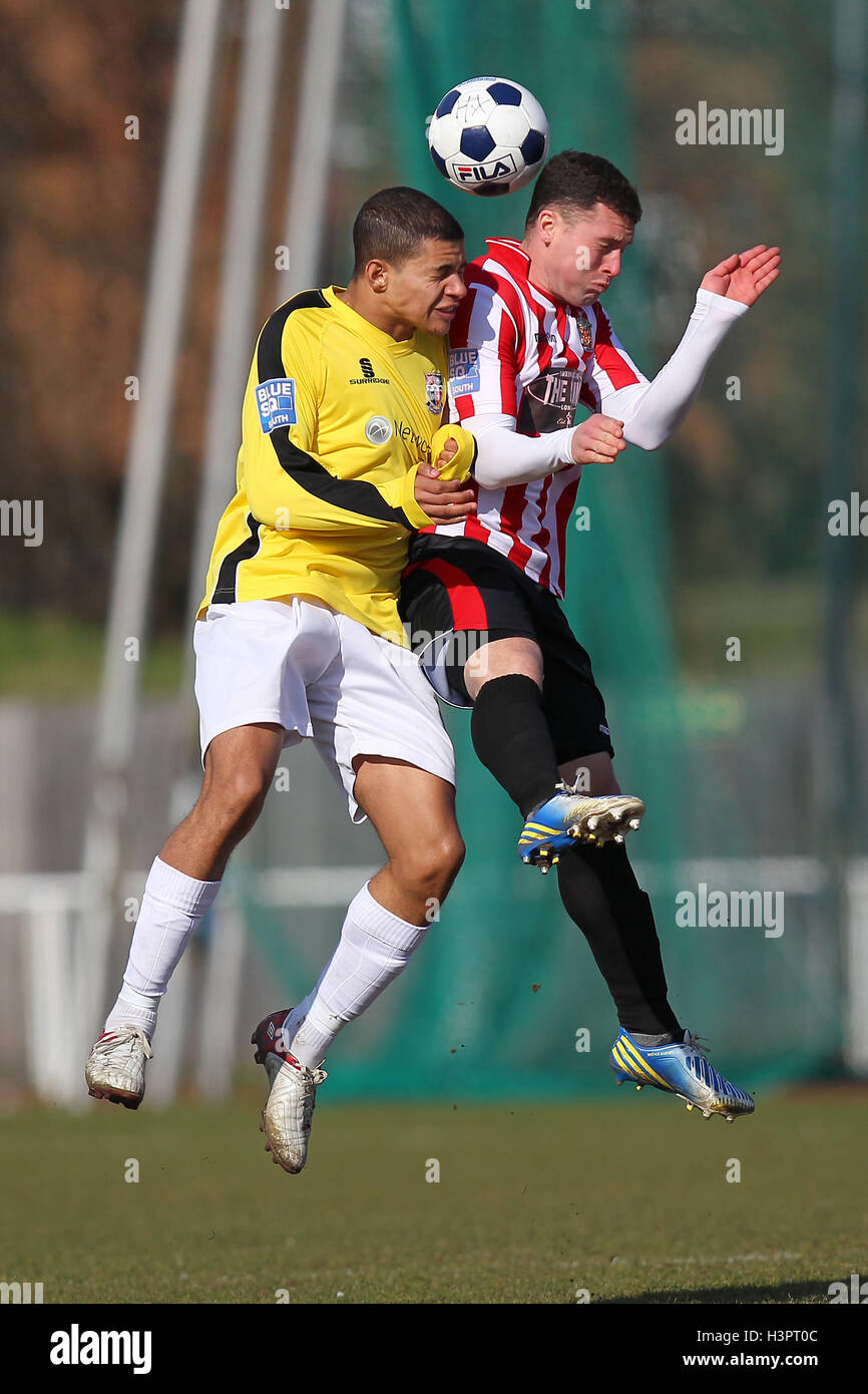 Billy Coyne of Hornchurch and Aaron Rhule of Bromley - AFC Hornchurch ...