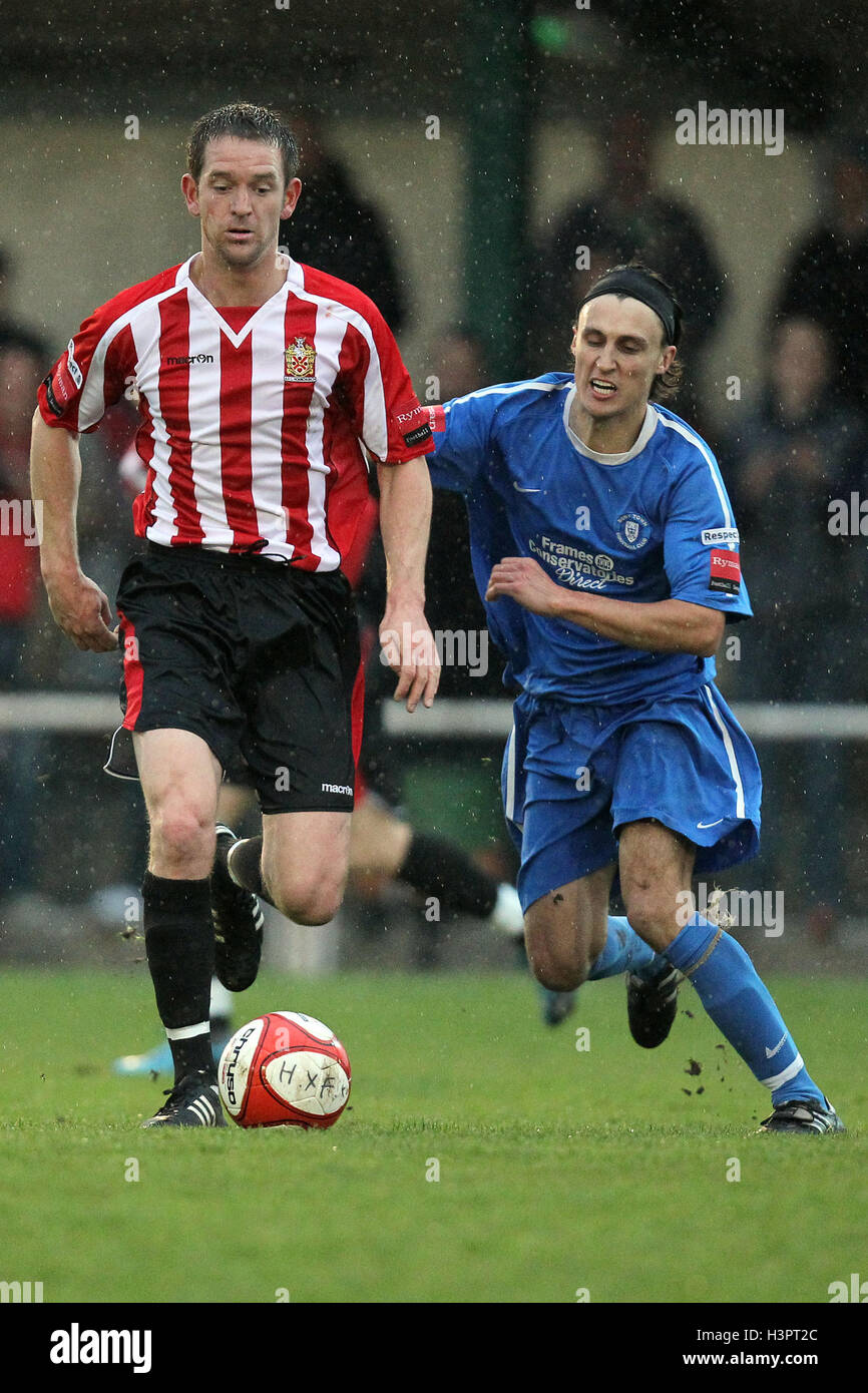 Carl Rook of Hornchurch evades Lee Reed of Bury Town - AFC Hornchurch ...